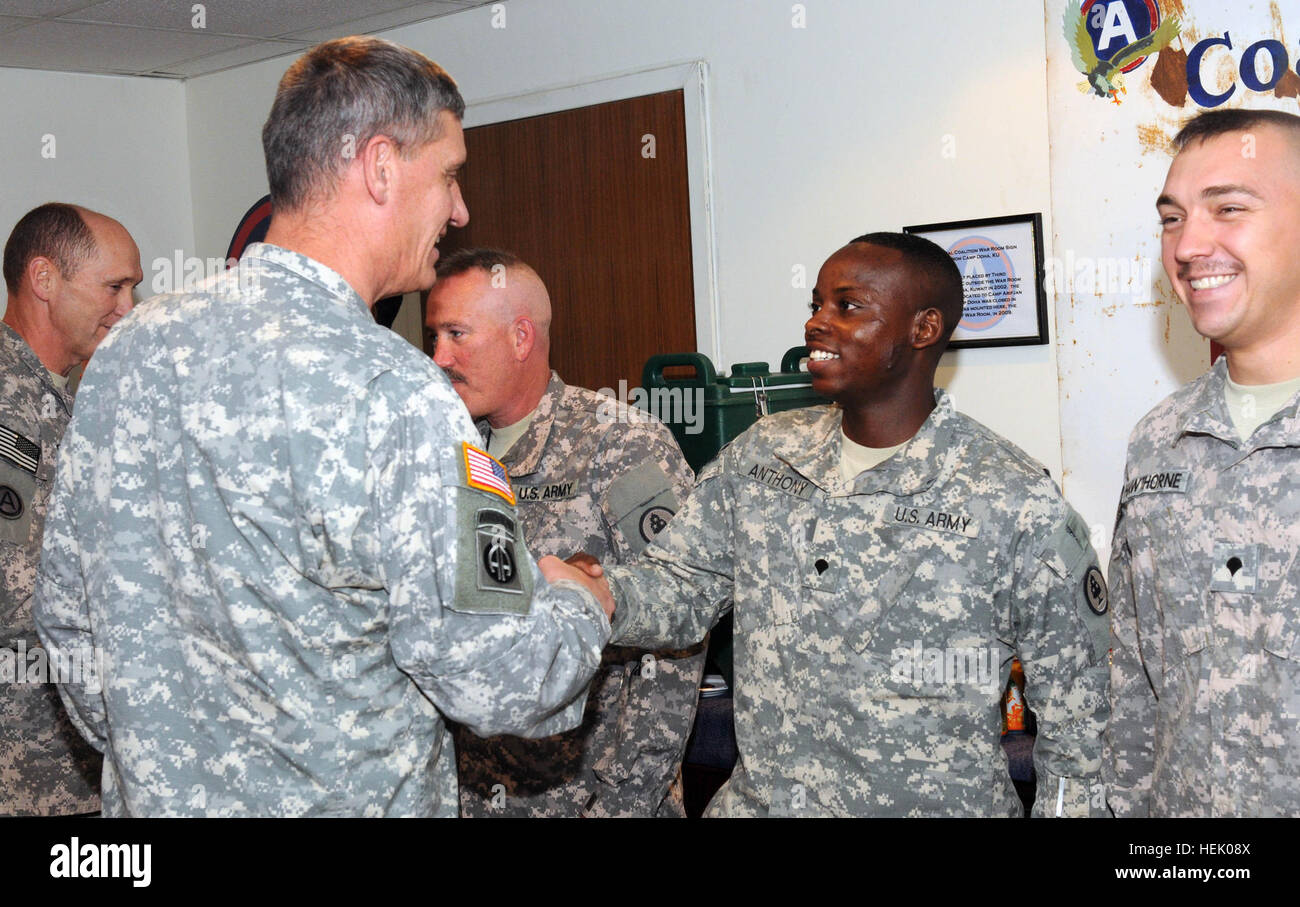 Gen. David M. Rodriguez, commander, U.S. Army Forces Command, presents ...