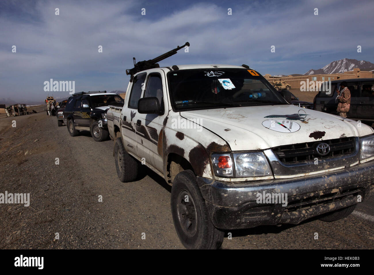 A private Afghan Security Company truck, with a DSHK machine gun ...