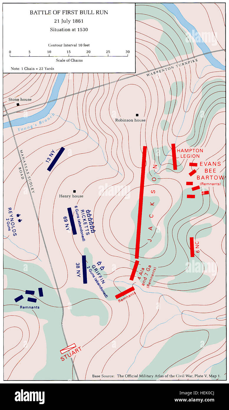 First Battle of Bull Run Map10 Stock Photo - Alamy