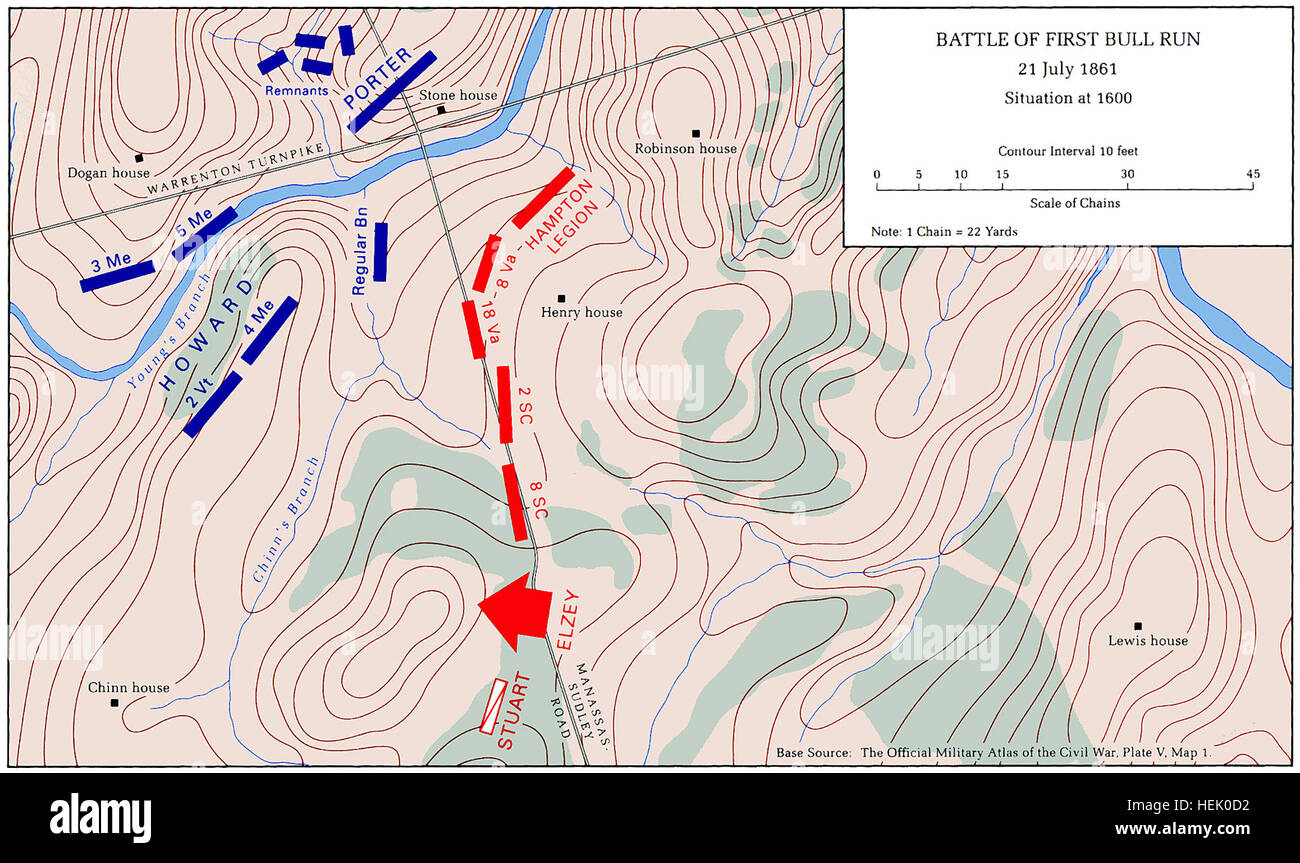 First Battle of Bull Run Map11 Stock Photo - Alamy