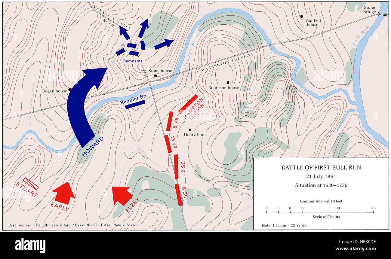 First Battle of Bull Run Map12 Stock Photo - Alamy