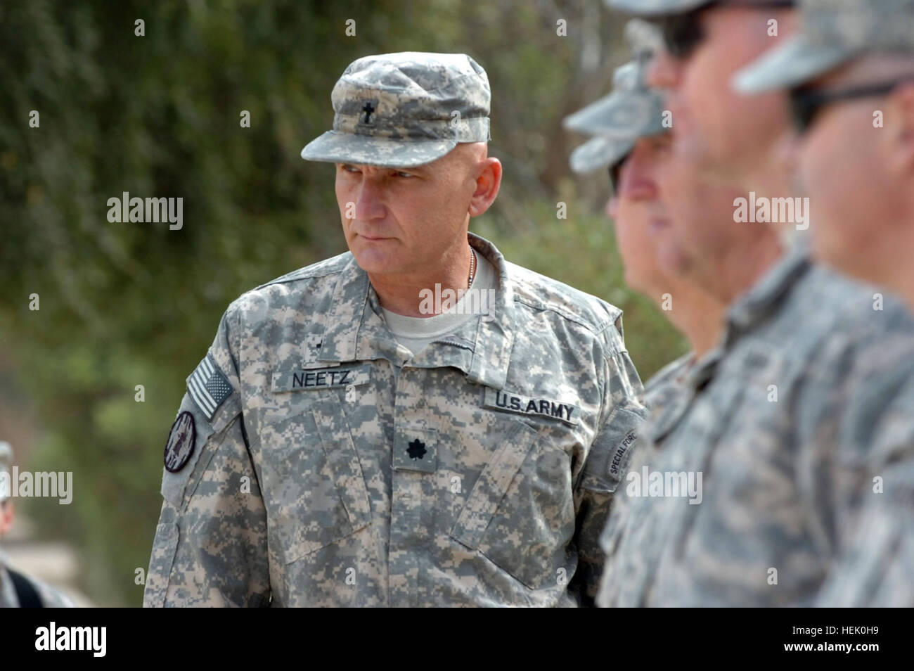 Lt. Col. David Neetz, chaplain, gives the invocation at the 22nd ...