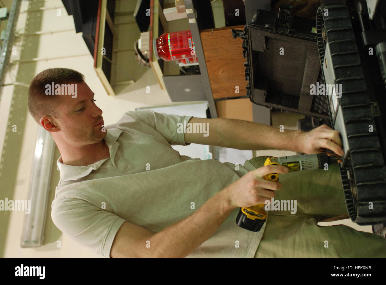 Shawn Wyzlic, a robot technician for the Joint Robotics Repair ...
