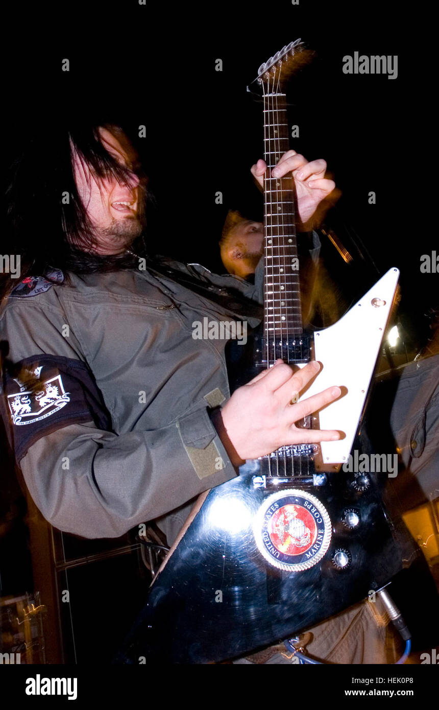 Guitarist Jason Hook plays with his metal band Five Finger Death Punch ...