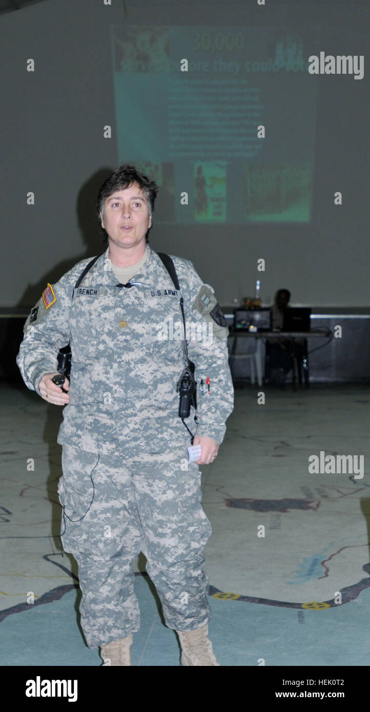 Maj. Davina French, a logistics officer for Multi-National Battle Group ...