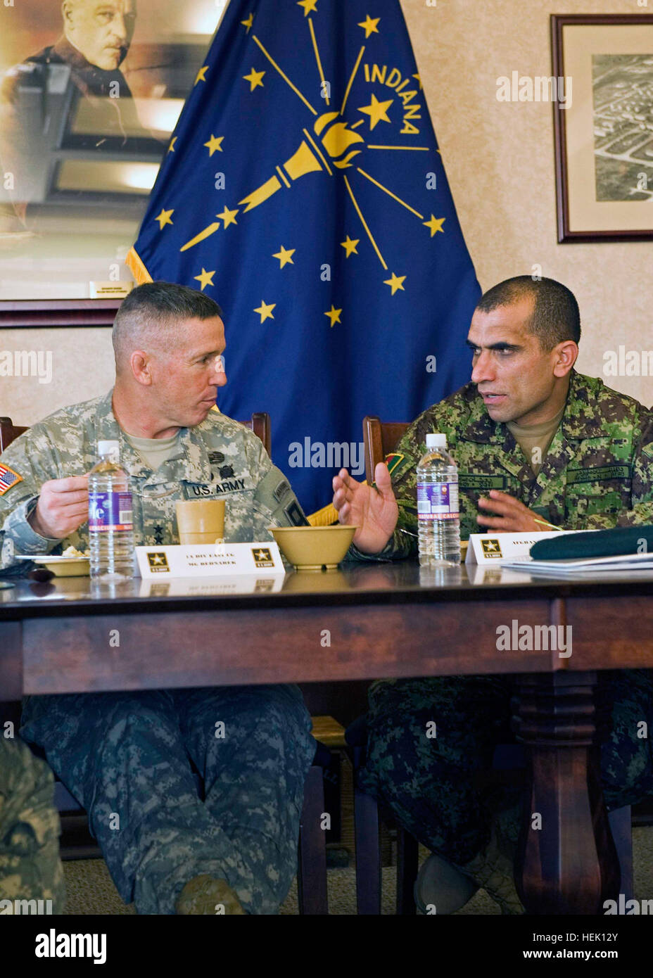 First Army Division East Commander Maj. Gen. Mick Bednarek talks with ...