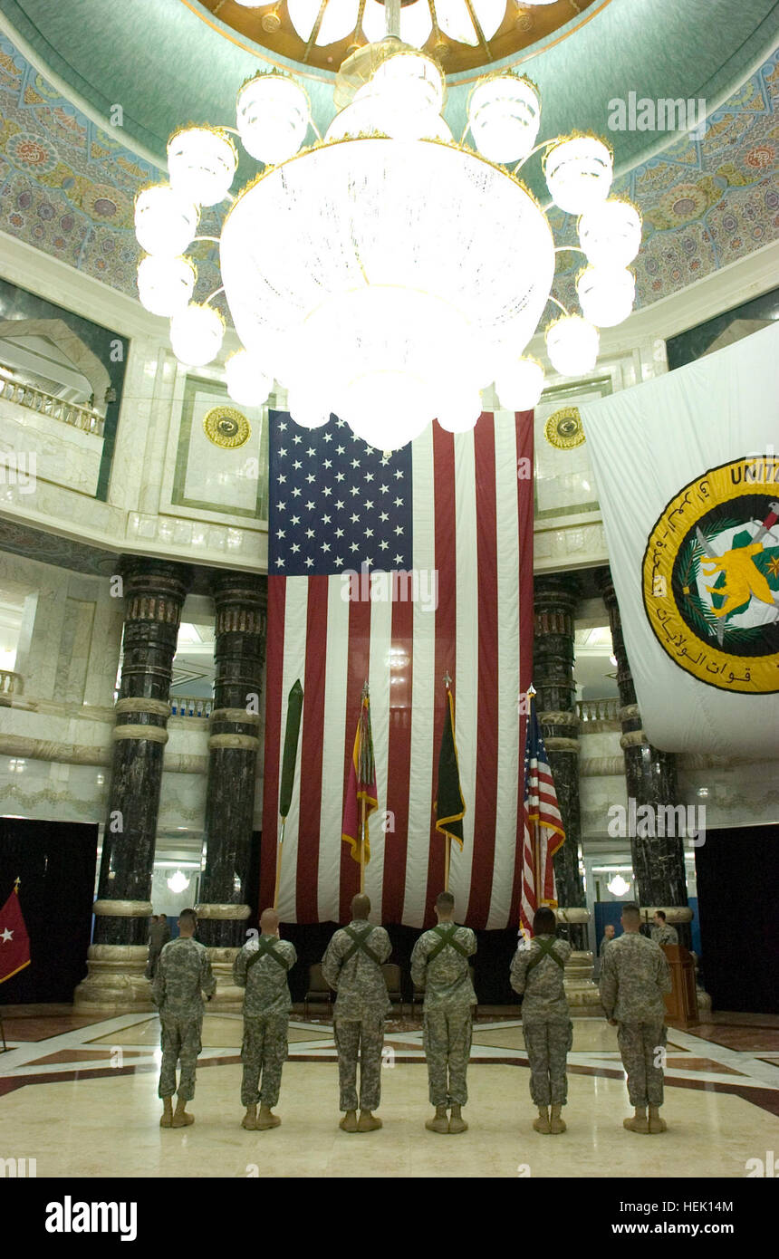 The Color Guard stand ready for the ceremony as the Alabama Army ...