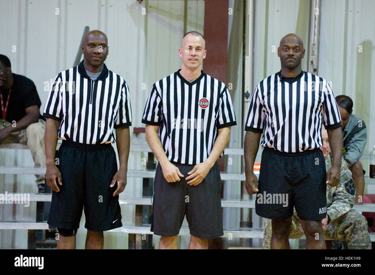 Referees stand ready prior to the Garrison March Madness basketball ...
