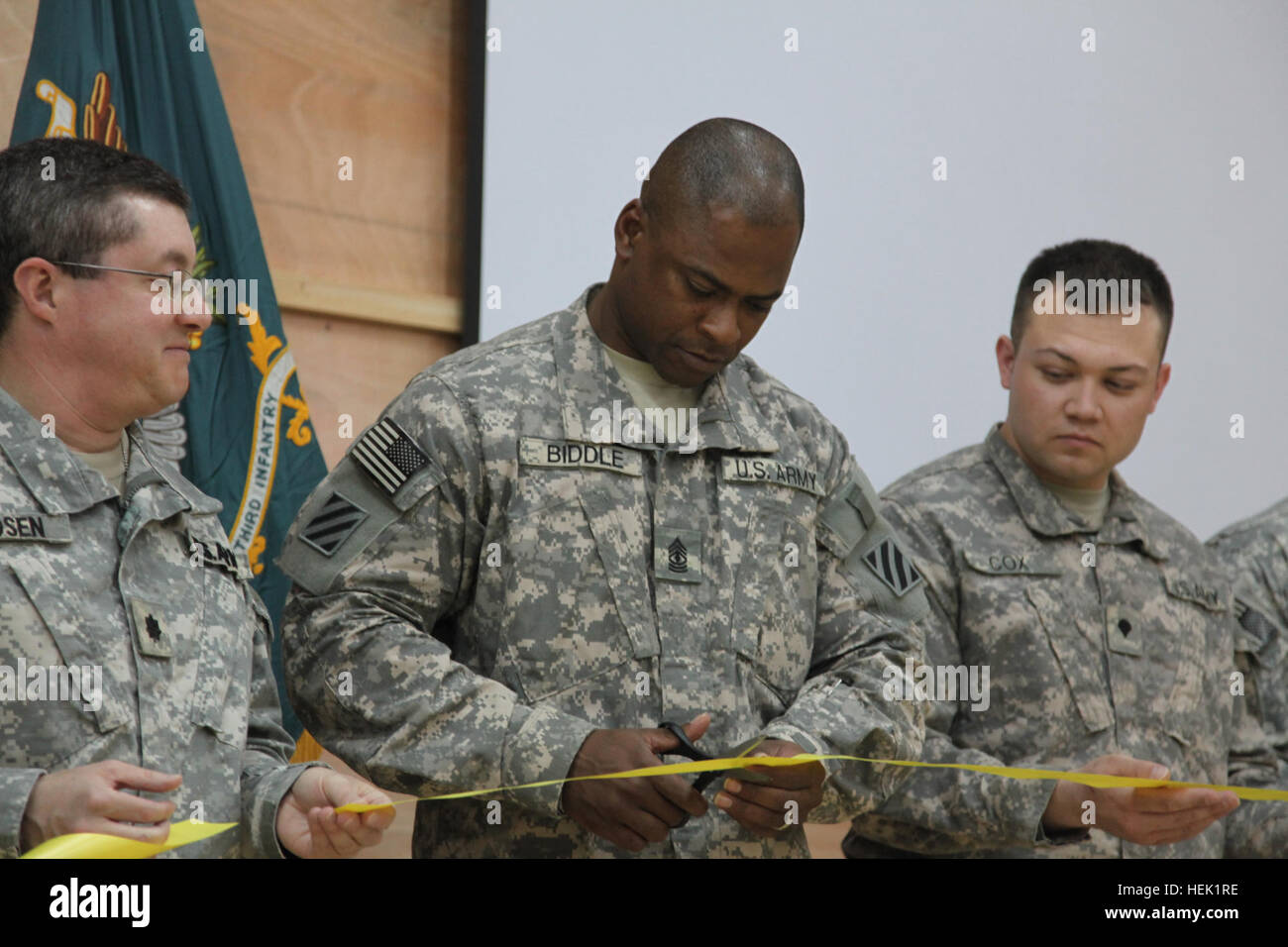 U.S. Army 1st Sgt. Timothy Biddle of 3rd Heavy Brigade Combat Team, 3rd ...