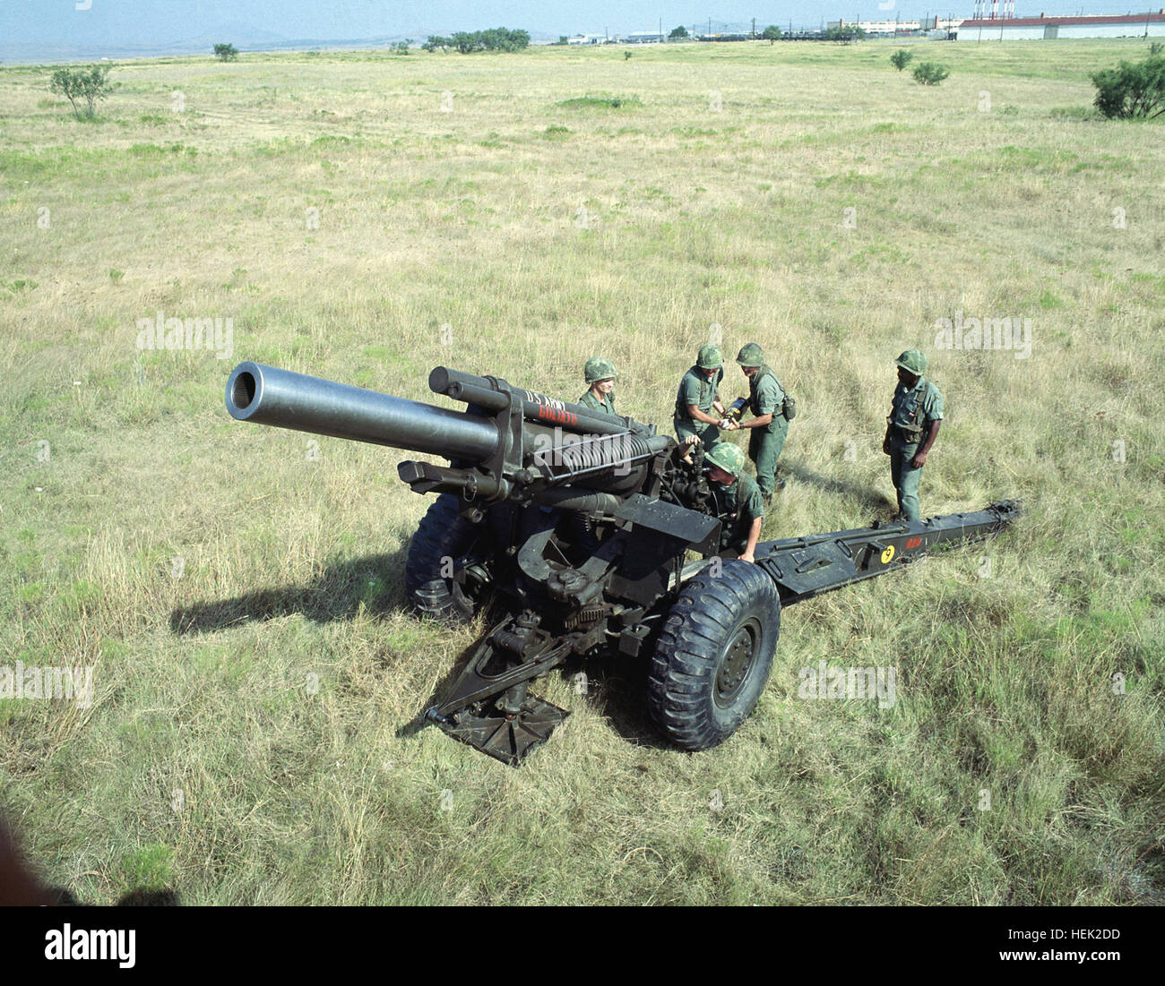 An M114 155 mm Howitzer in firing position. USArmy M114 howitzer Stock ...