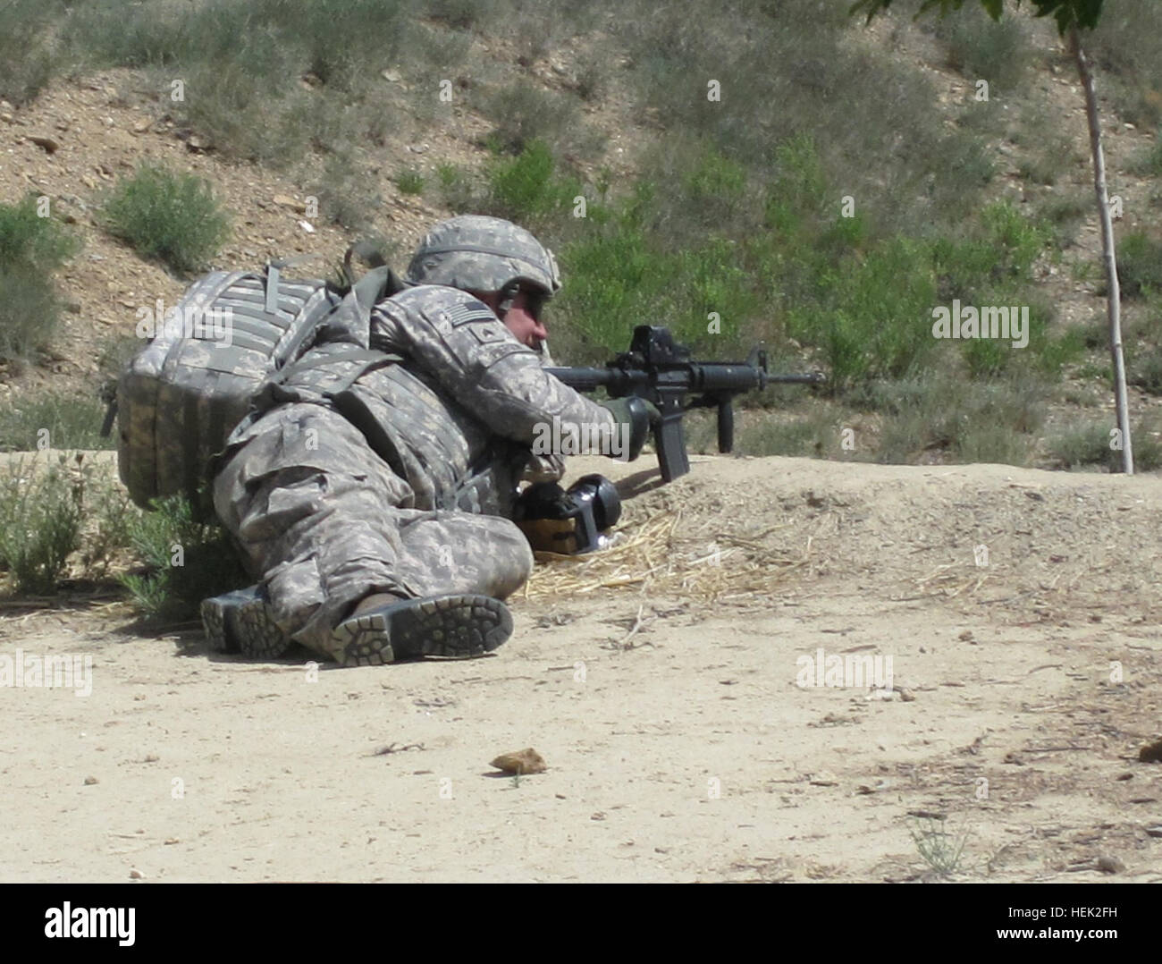 U.S. Army Sgt. Derec Pierson pulling security during a presence patrol ...