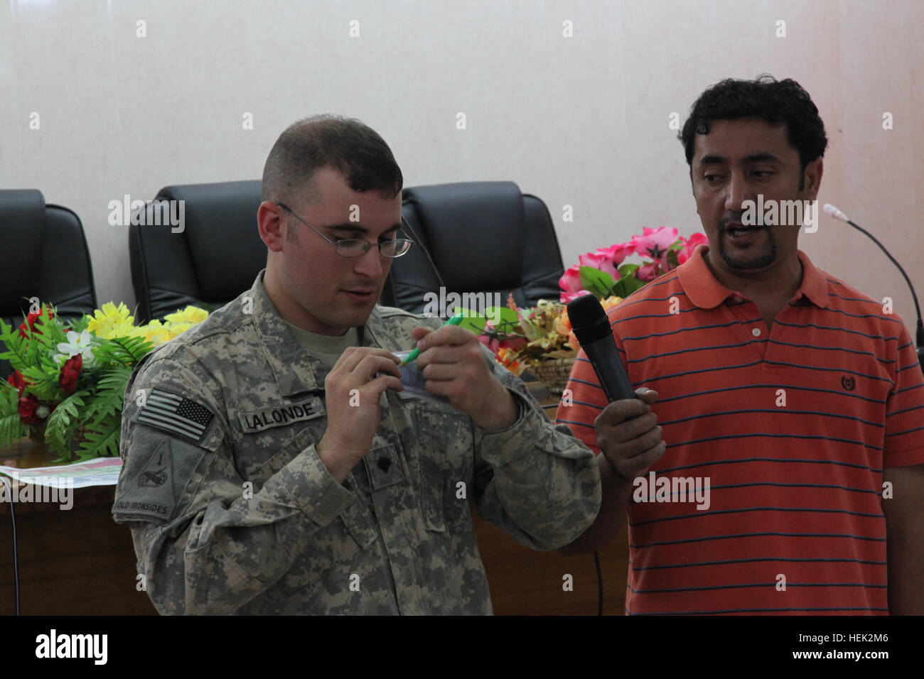 U.S. Army Spc. David Lalonde from the 318th Psychological Operations ...