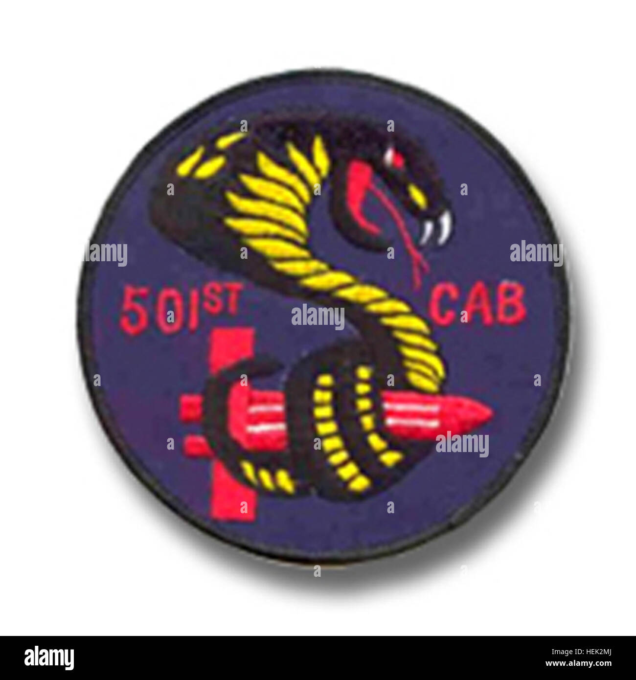 The 501st Aviation Battalion displays its unit insignia patch ...