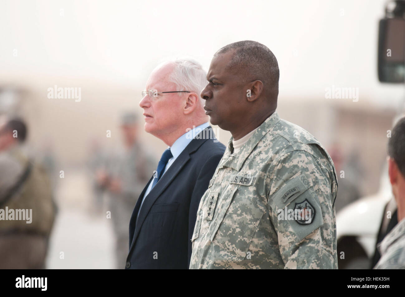Ambassador James F. Jeffrey and Gen. Lloyd J. Austin III await the ...