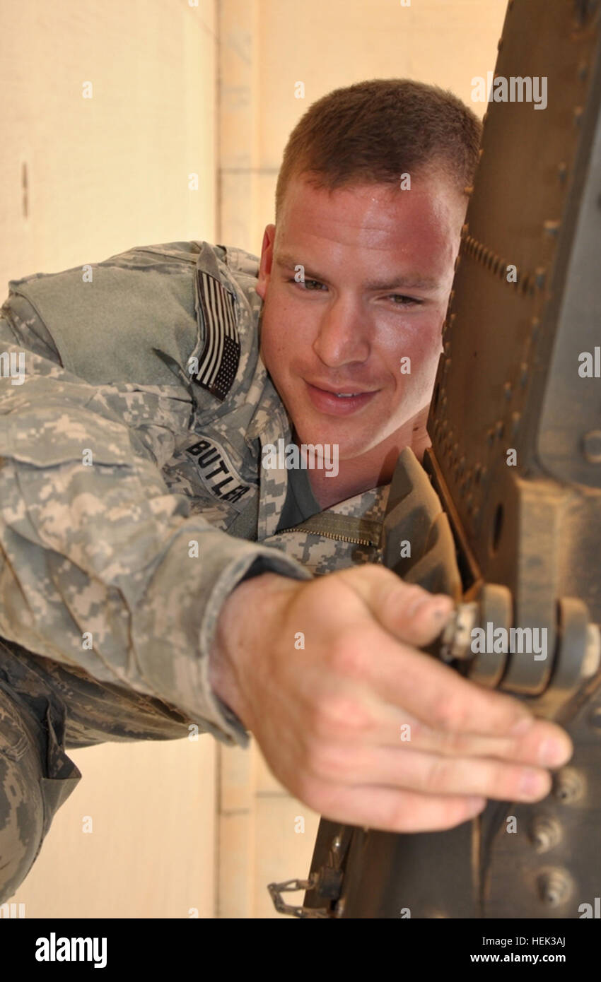 Army Spc. Zachary Butler, a C Company, 3rd Battalion, 158th Aviation ...