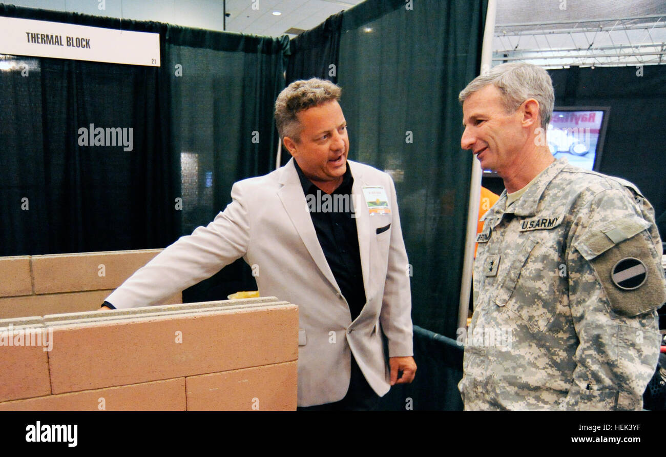 Fort Bliss Commanding General Maj. Gen. Howard B. Bromberg listens as ...