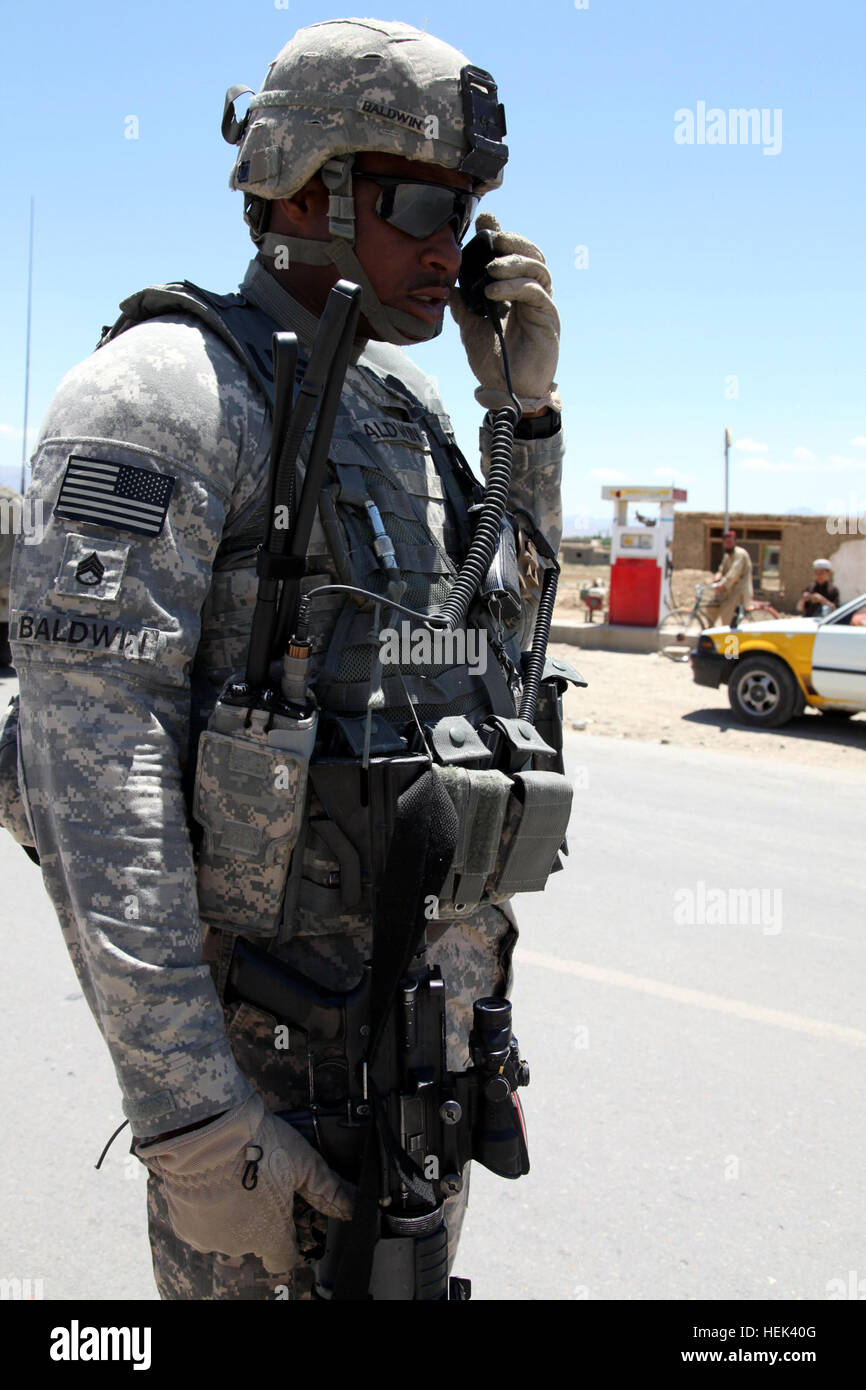 U.S. Army Staff Sgt. Michael Baldwin from Virginia Beach, Va., conducts ...