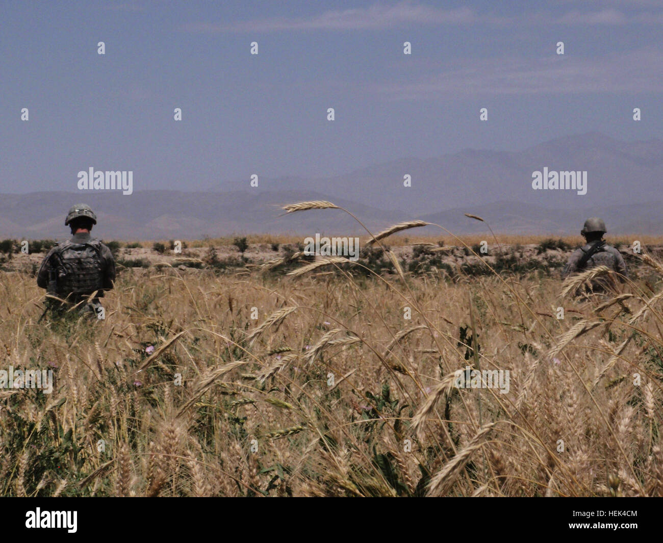 A U.S. Army member of a Counter Improvised Explosive Device Team moves ...