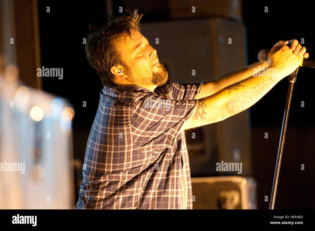 Rock star Uncle Kracker entertains a crowd of several hundred deployed ...