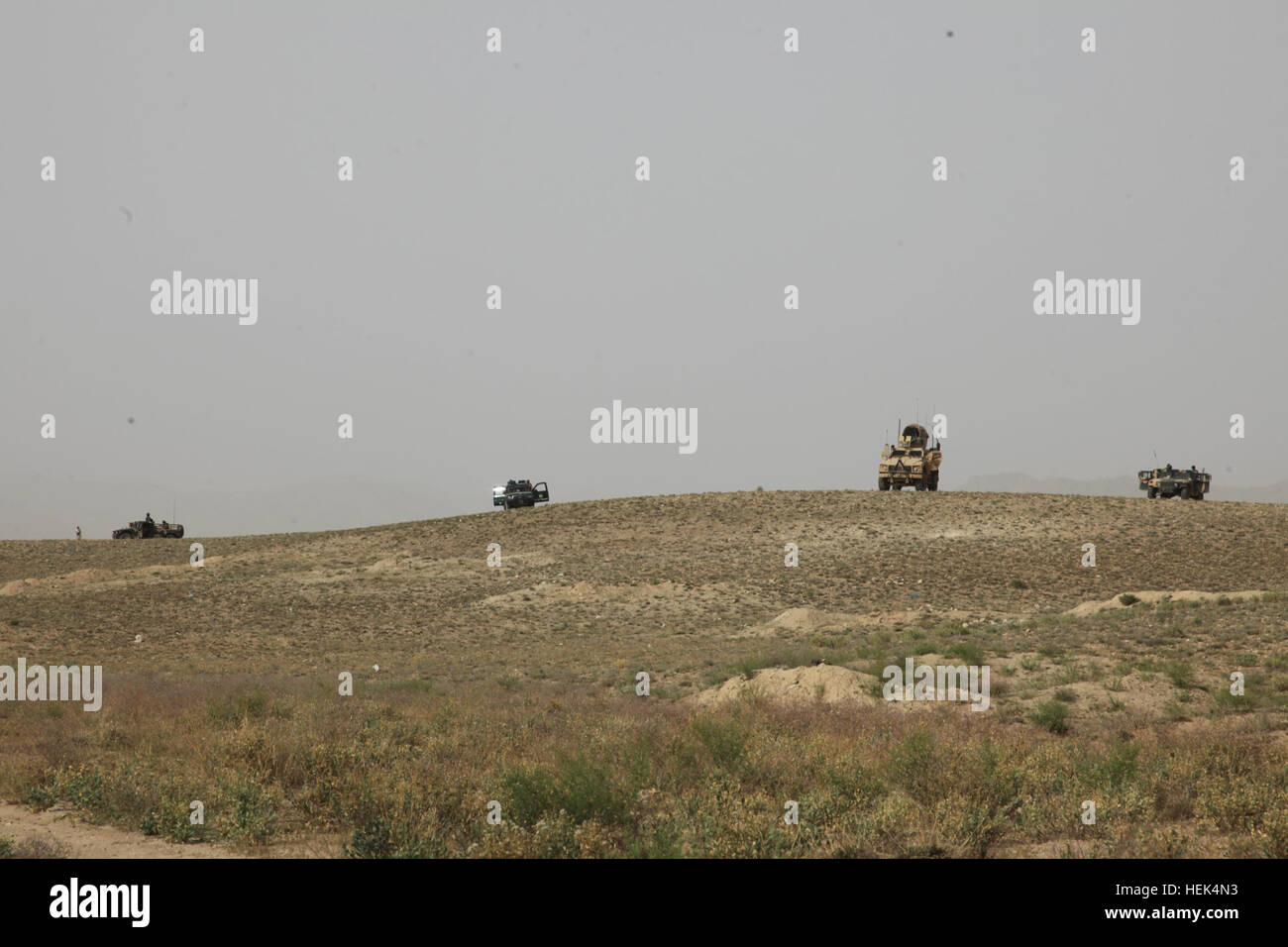 Afghan National Army, Afghan National Police, and U.S. Army vehicles ...