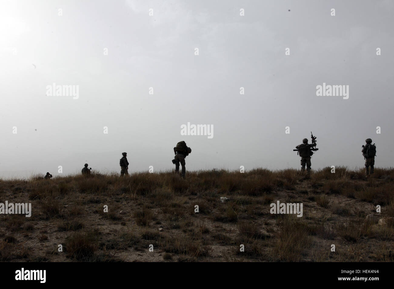 U.S. Army soldiers patrol through the deserts of Jaghato District ...