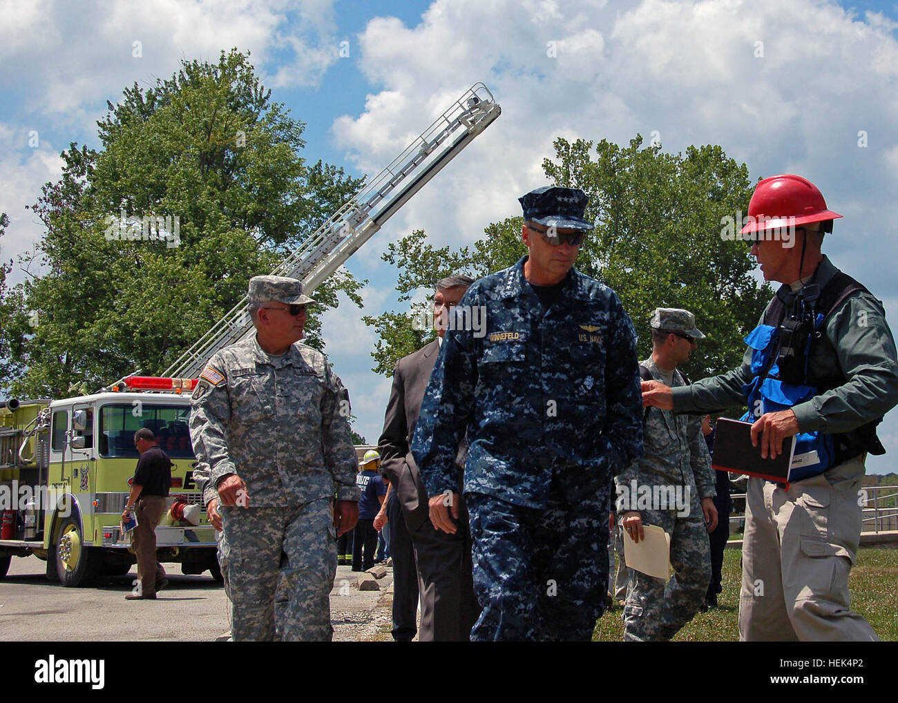Adm. James A. Winnefeld, commander of U.S. Northern Command, visits the ...