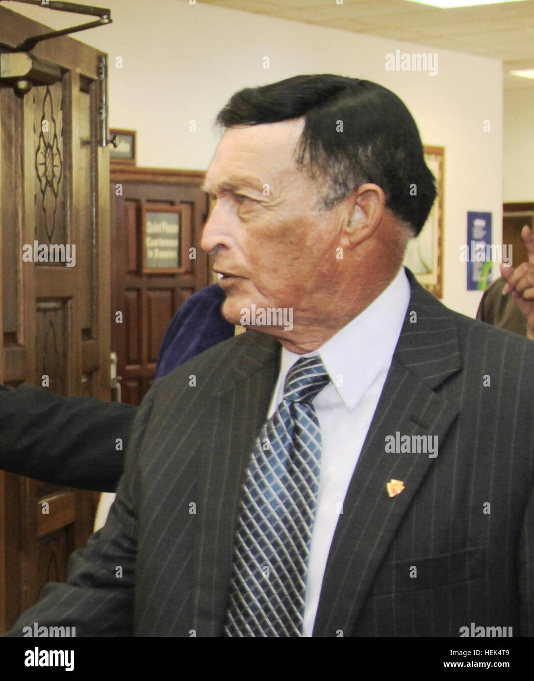 U.S. Army Col. John D. Cushman, left, commander, of U.S. Army Garrison ...