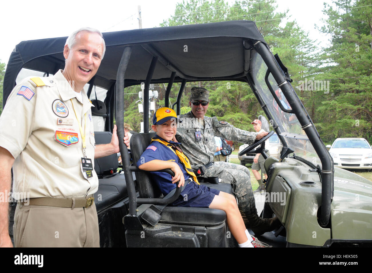 U.S. Army Lt. Col. John W. Haefner, Fort A.P. Hill commander, his son ...