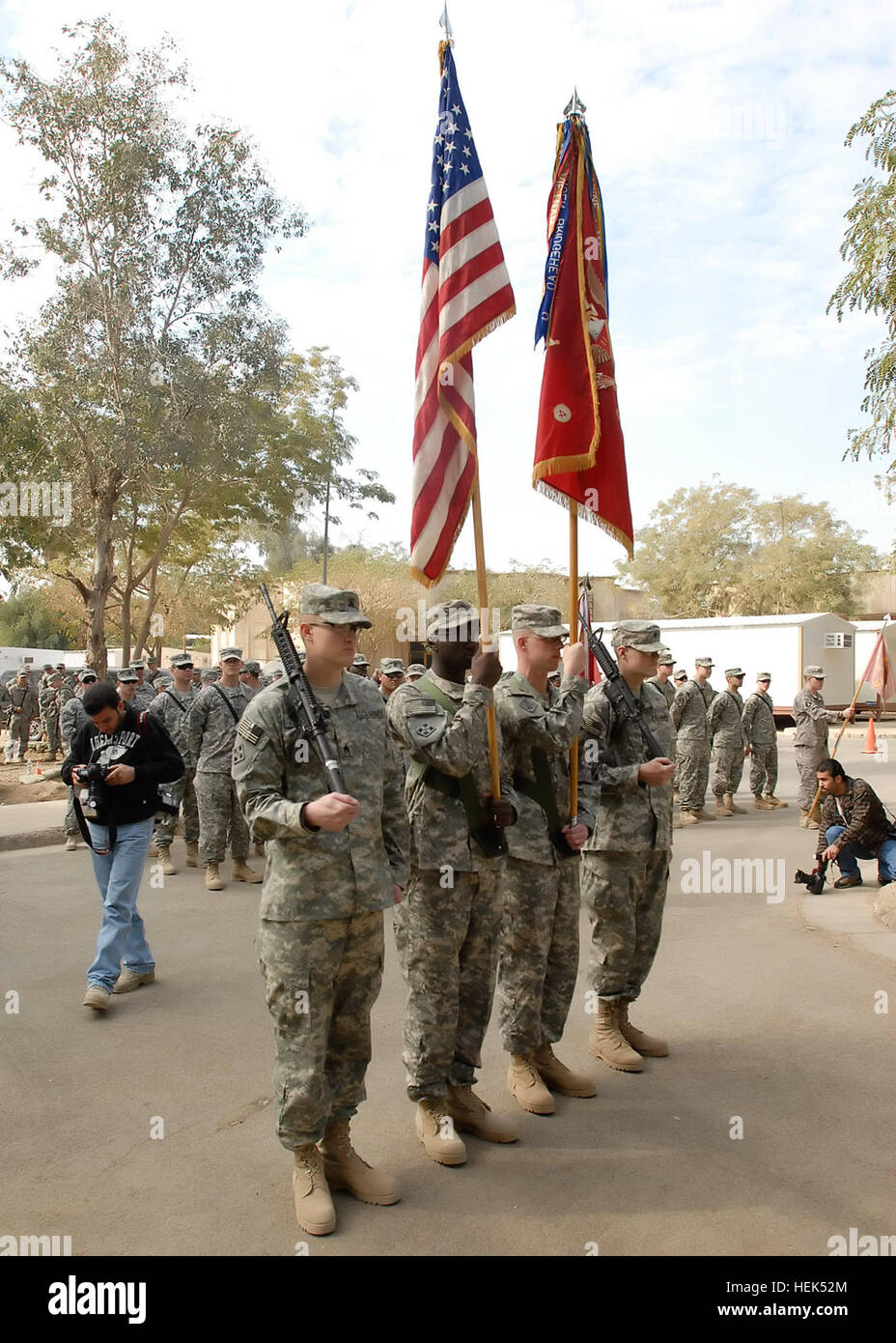 Soldiers from the 4th Battalion, 42nd Field Artillery Regiment present ...