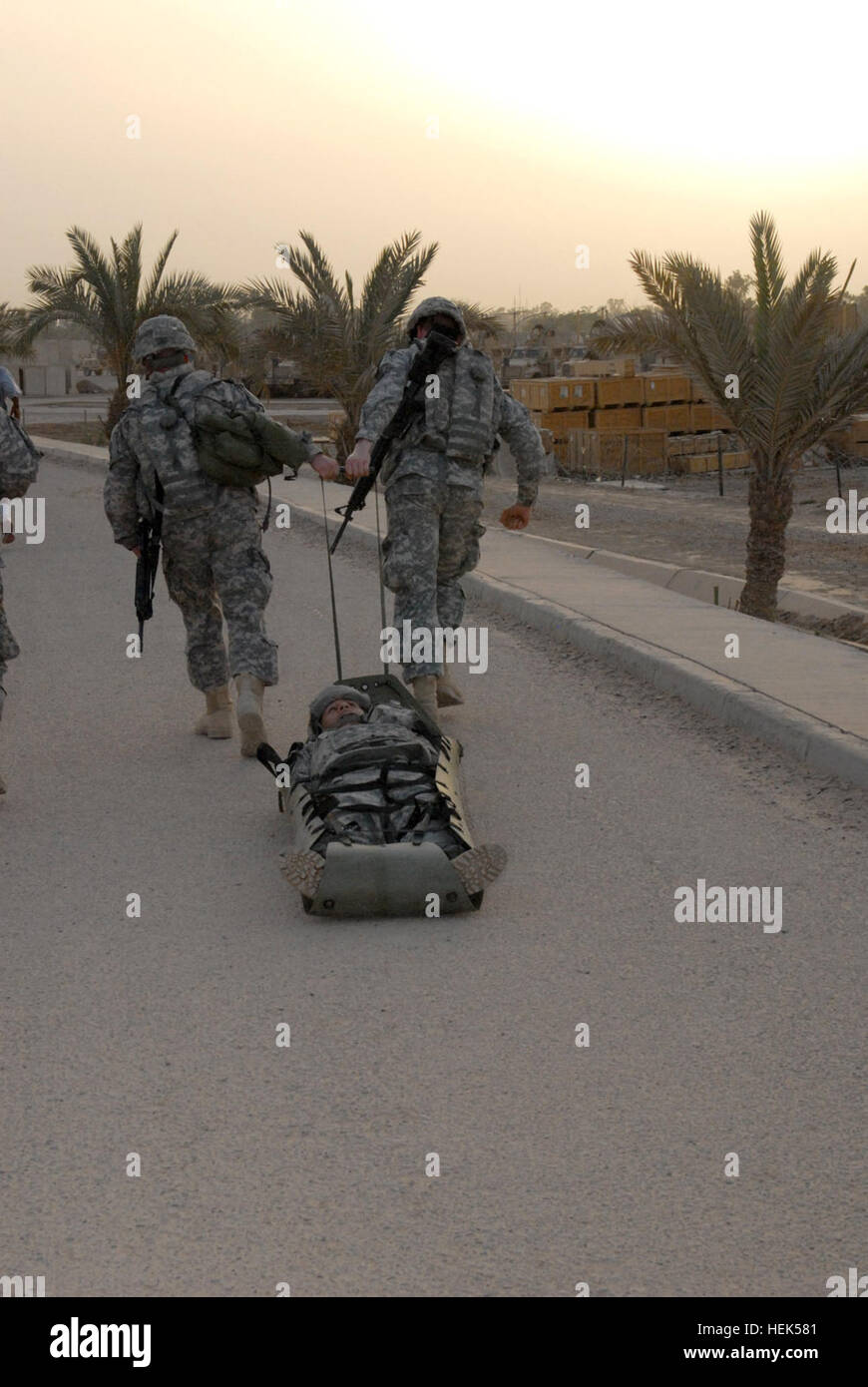 Improvised litter hi-res stock photography and images - Alamy