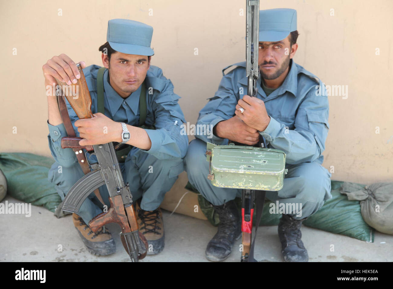 Members of the Afghan National Police participate in a celebration of ...