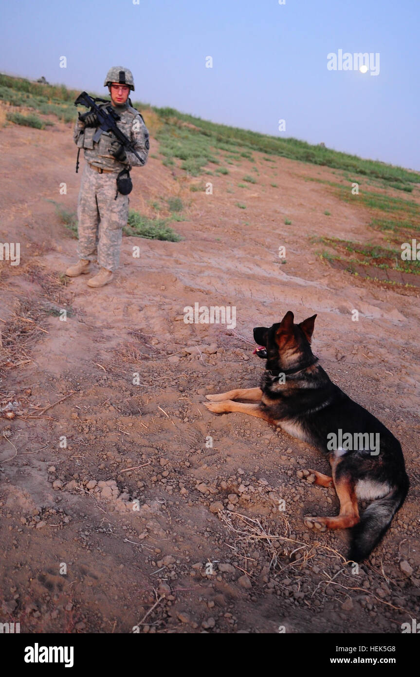 U.S. Army Staff Sgt. Cully Parr and his U.S. Army K9 Staff Sgt. Rex ...
