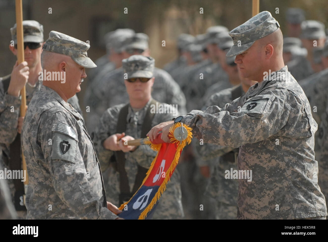 Command Sgt. Maj. John Morgan III (left), senior enlisted leader of the ...