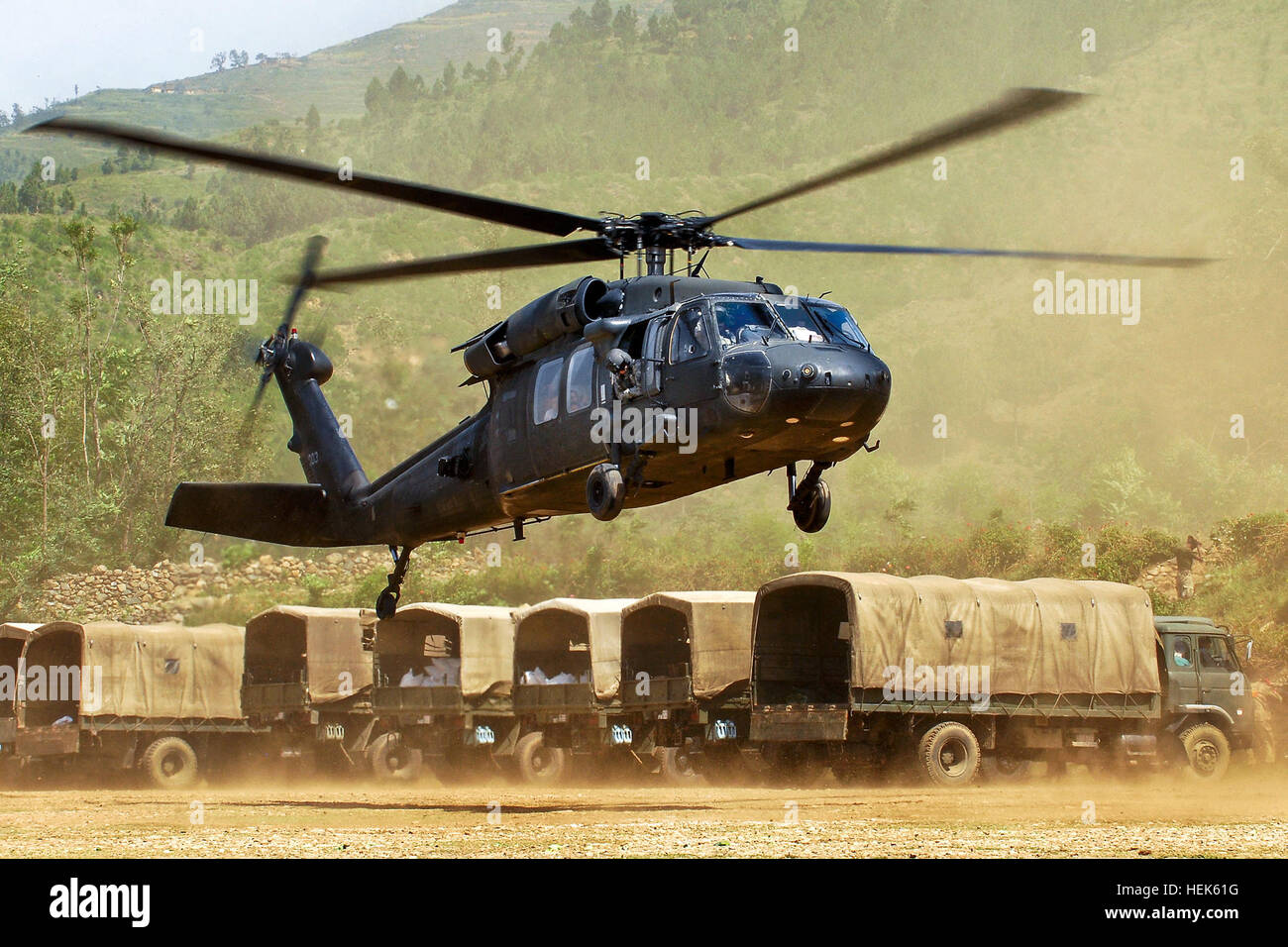 A TF Denali UH-60 Black Hawk helicopter lands at Rubicon, a forward ...