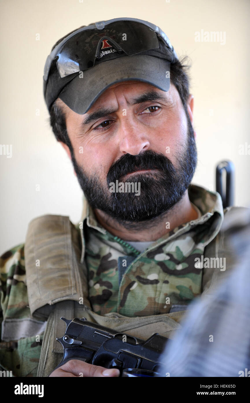 Afghan National Police Commander Azizullah discusses security with ...