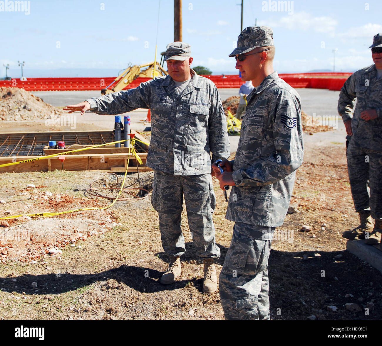 Air Force Master Sgt. Daryl E. Smith Jr. gives direction to Air Force ...
