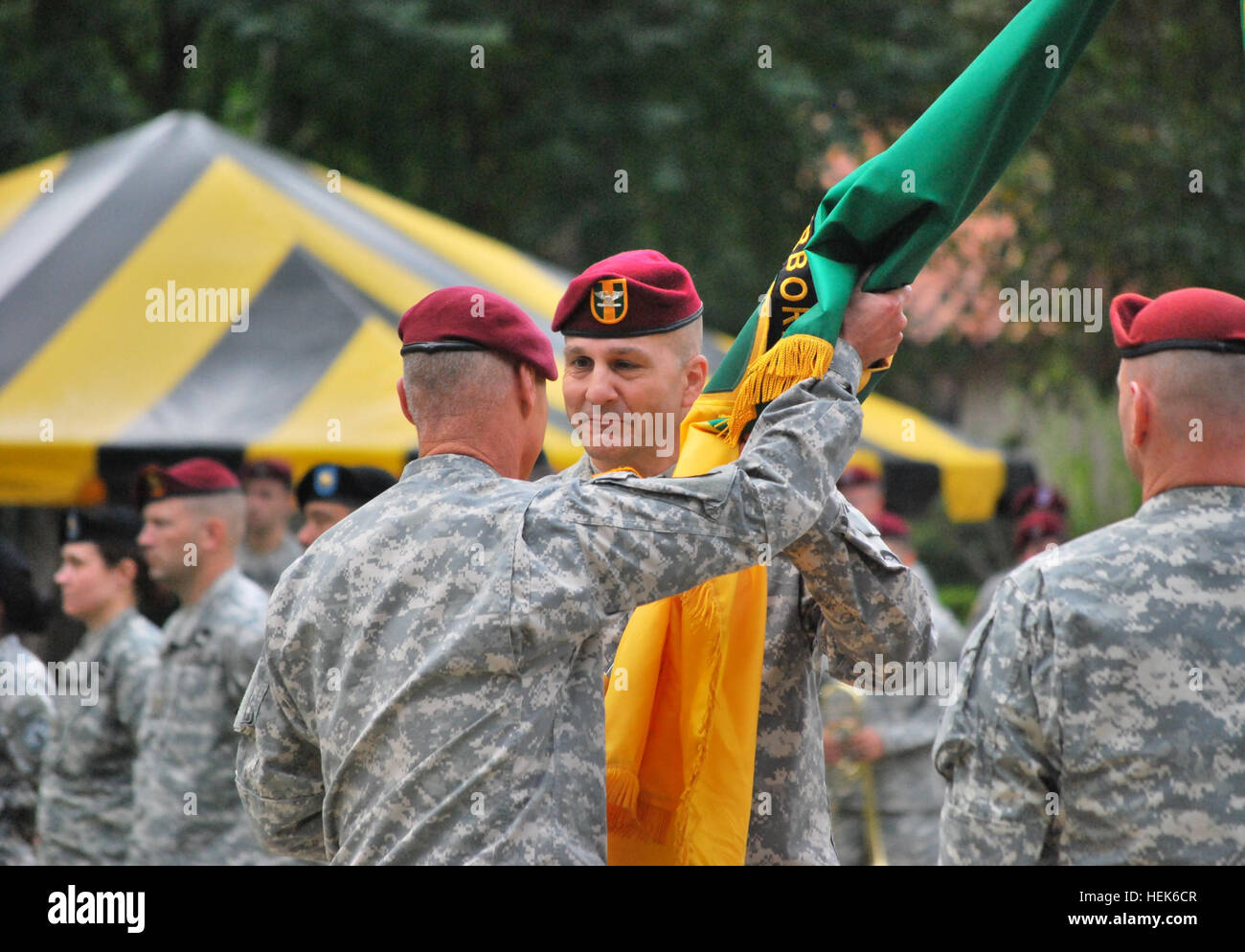 Lt. Gen. Frank Helmick, left, commander of the XVIII Airborne Corps ...