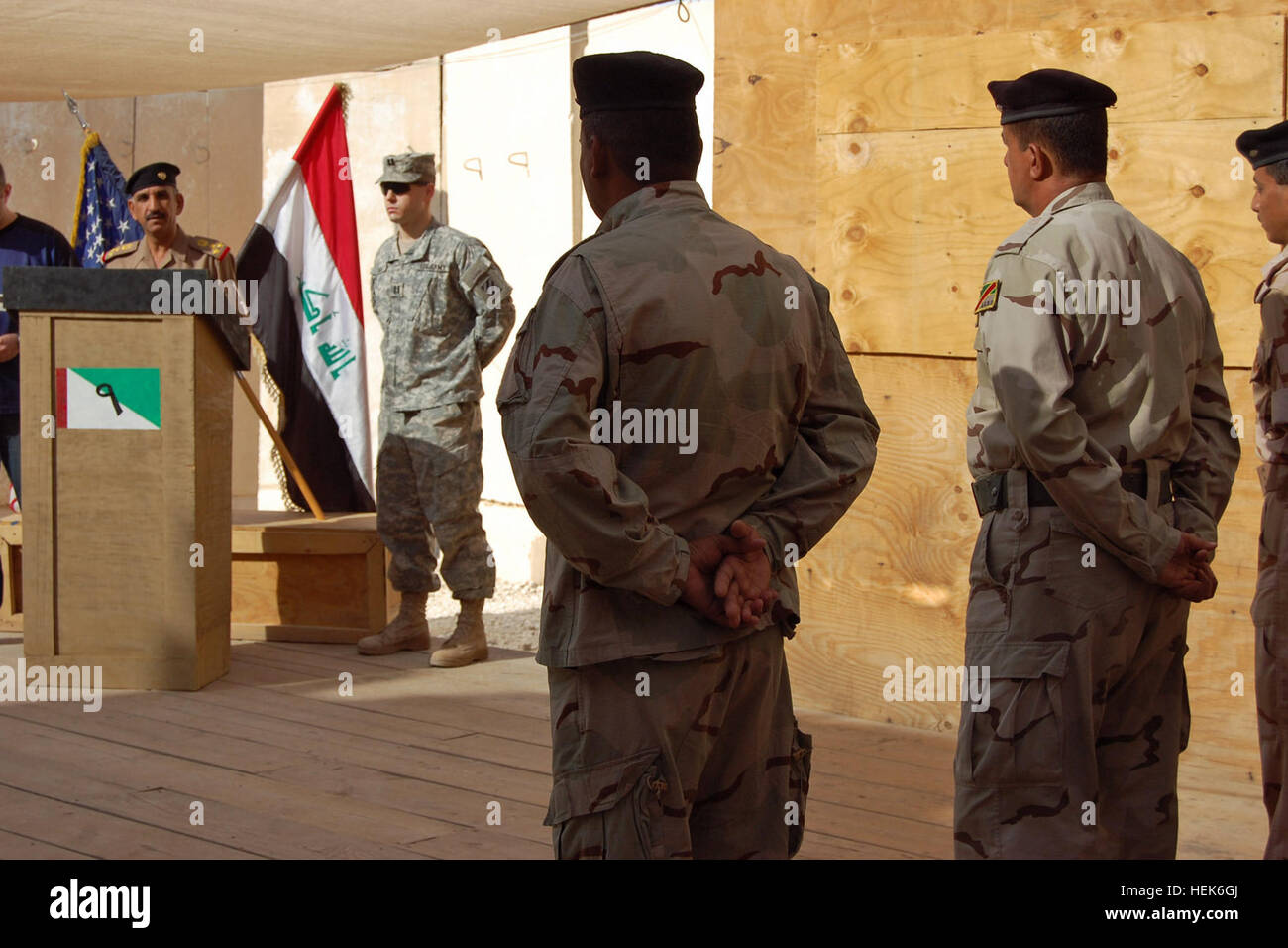 Staff Brig. Gen. Ali Husayn Wuzier (at podium), chief of operations for ...