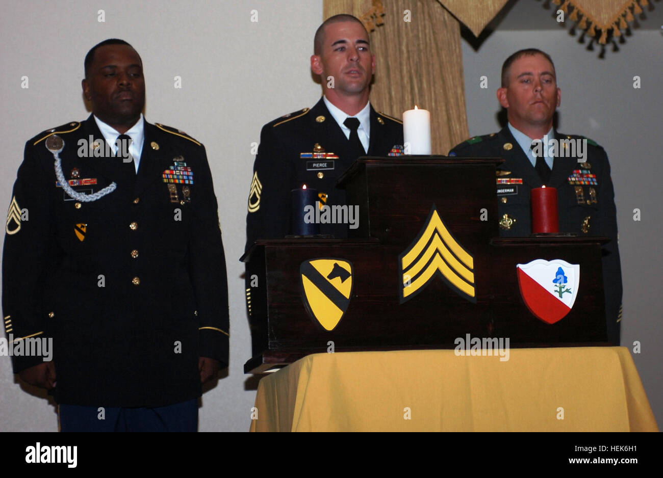 Three non-commissioned officers, (left to right) Staff Sgt. Gregory ...
