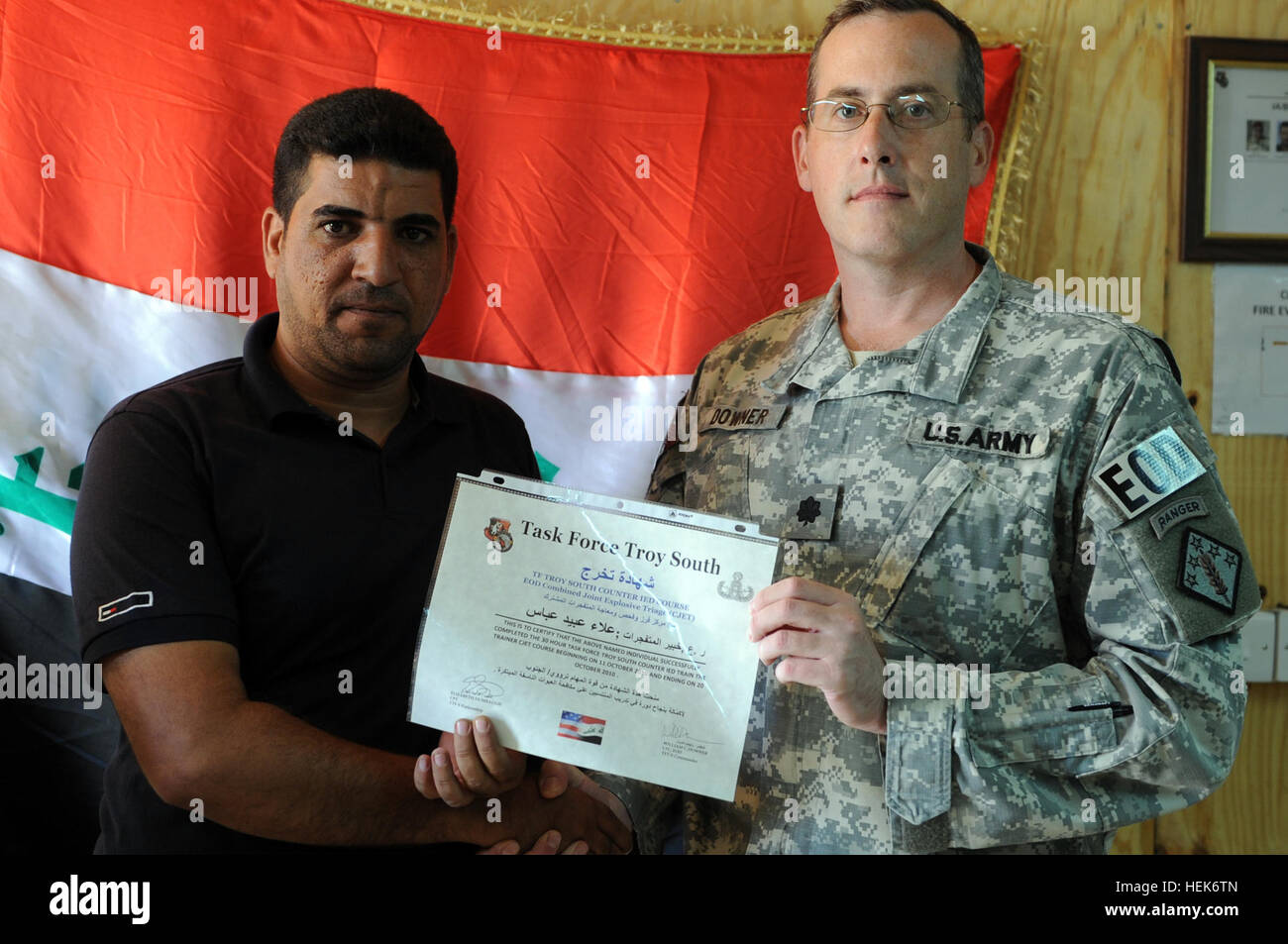 An Iraqi police officer graduates from a counter improvised explosive ...