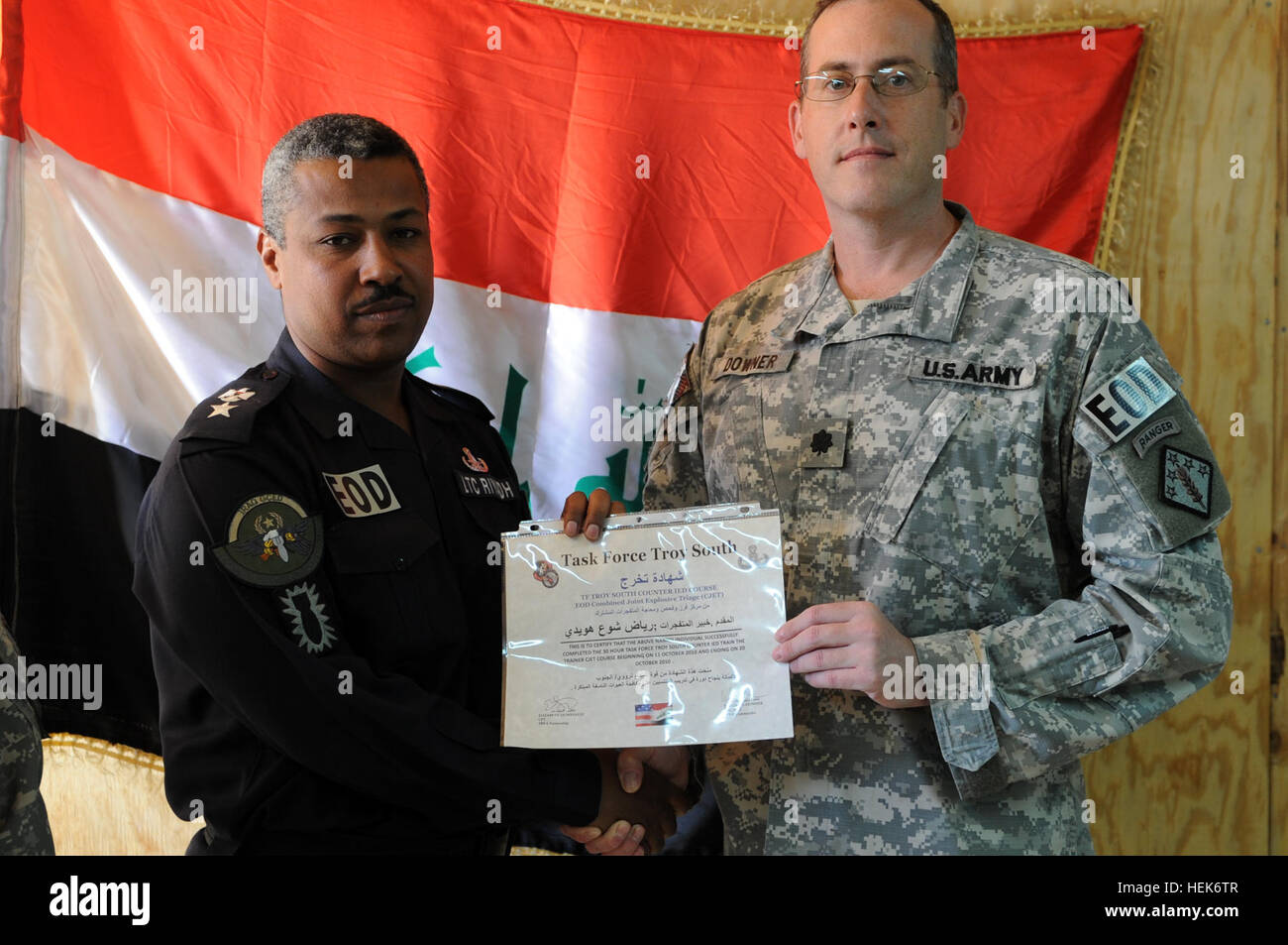 An Iraqi police officer graduates from a counter improvised explosive ...