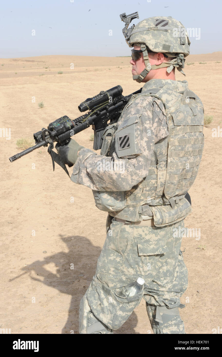 U.S. Army Pvt. Hunter Griffith assigned to Alpha Company, 3rd Battalion ...