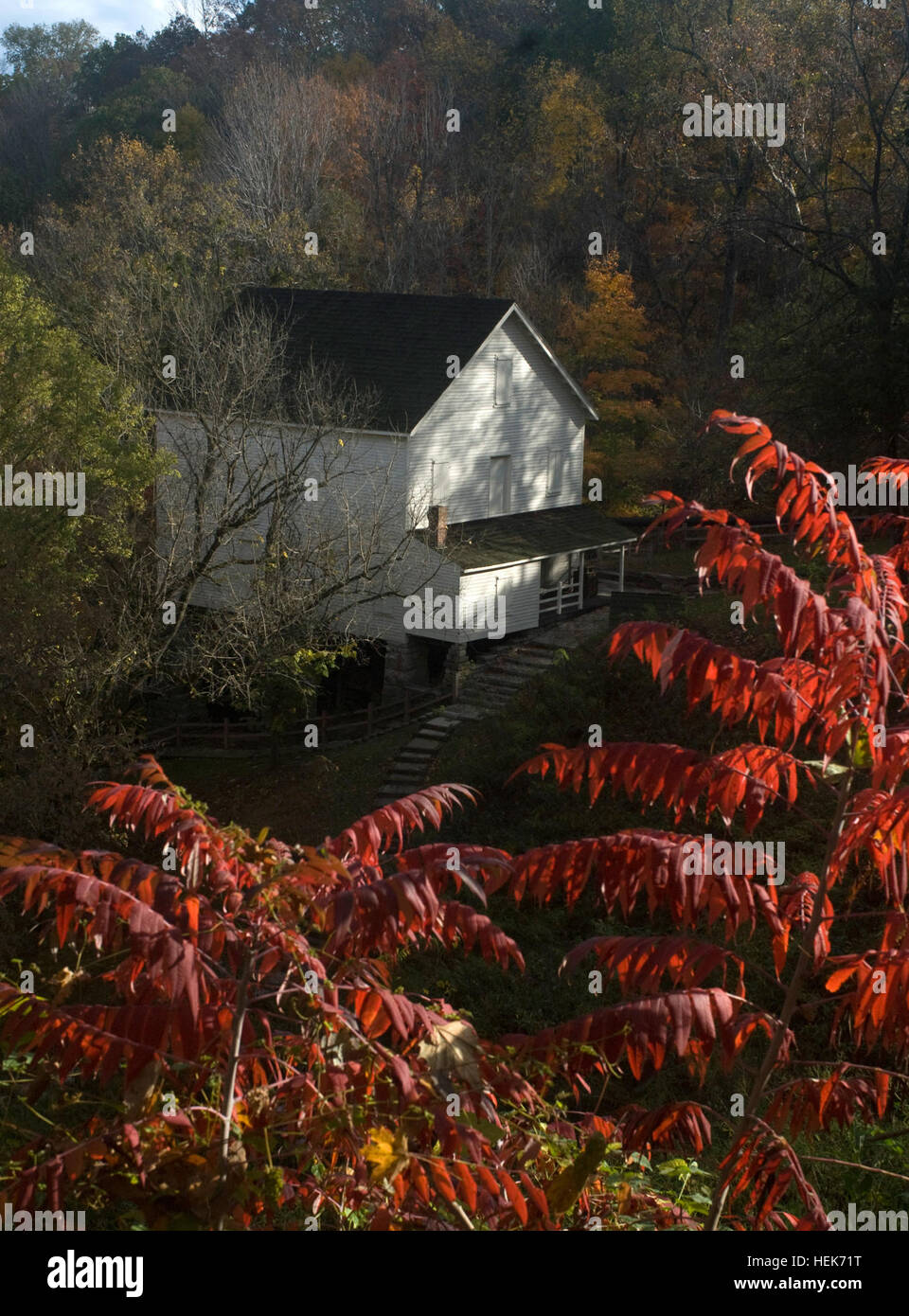 This is Mill Springs Mill, which is a historical gristmill from the ...