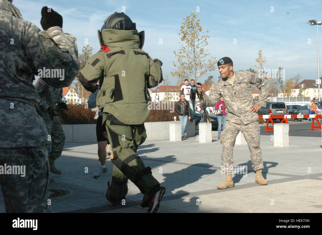 Staff Sgt. Eric Johnson, a 702nd Explosive Ordnance Disposal Company team leader, crosses the ...
