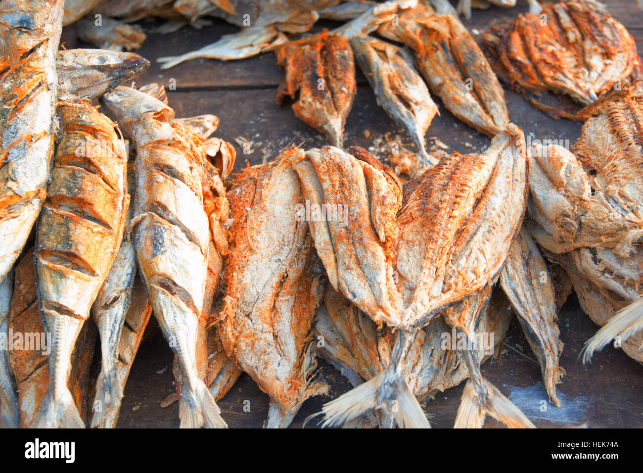 Exotic fish marketplace with bunches of fish in Asia Stock Photo - Alamy