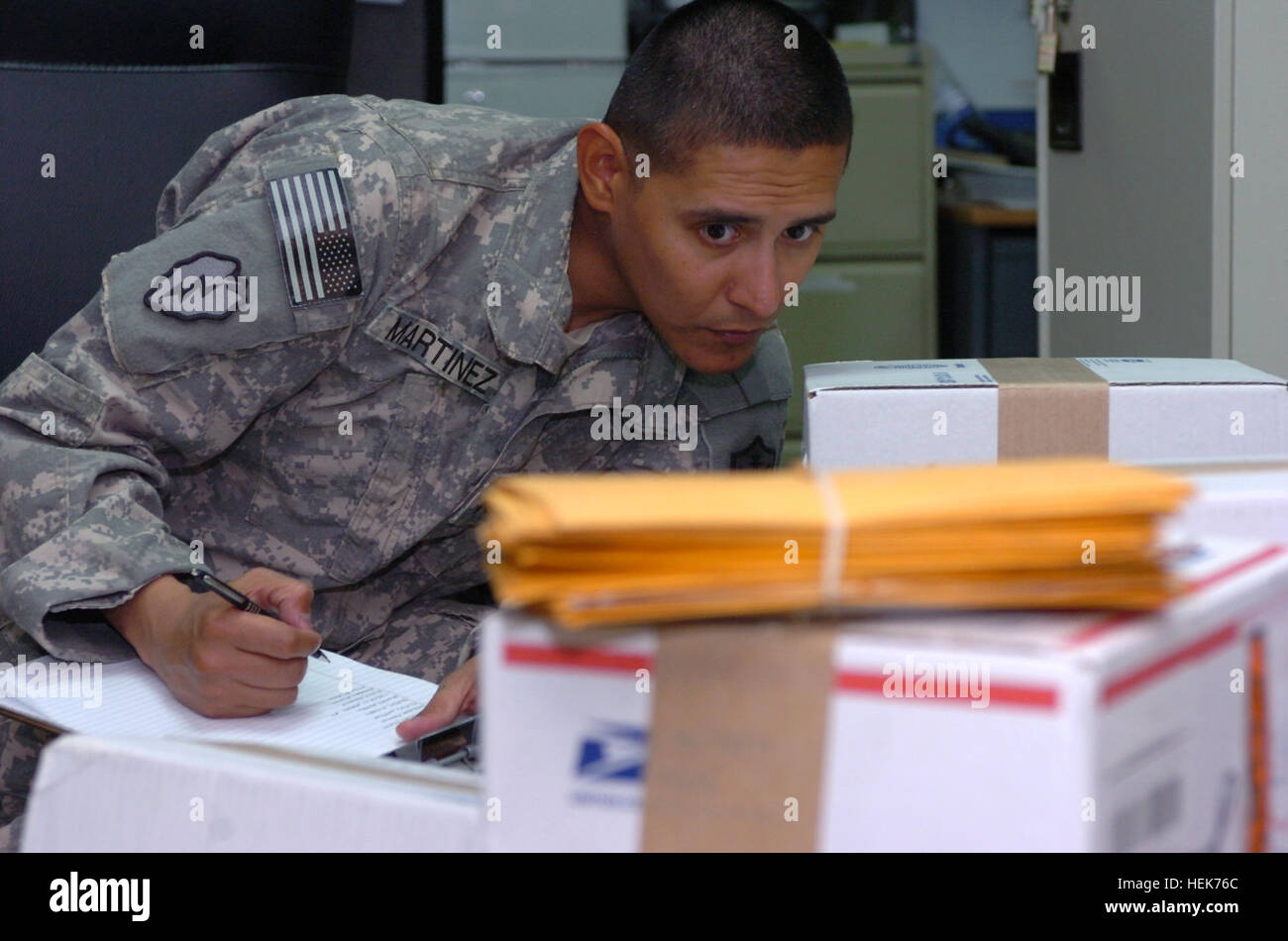 Sgt. Francisco Martinez, a supply sergeant with Company A, III Corps ...