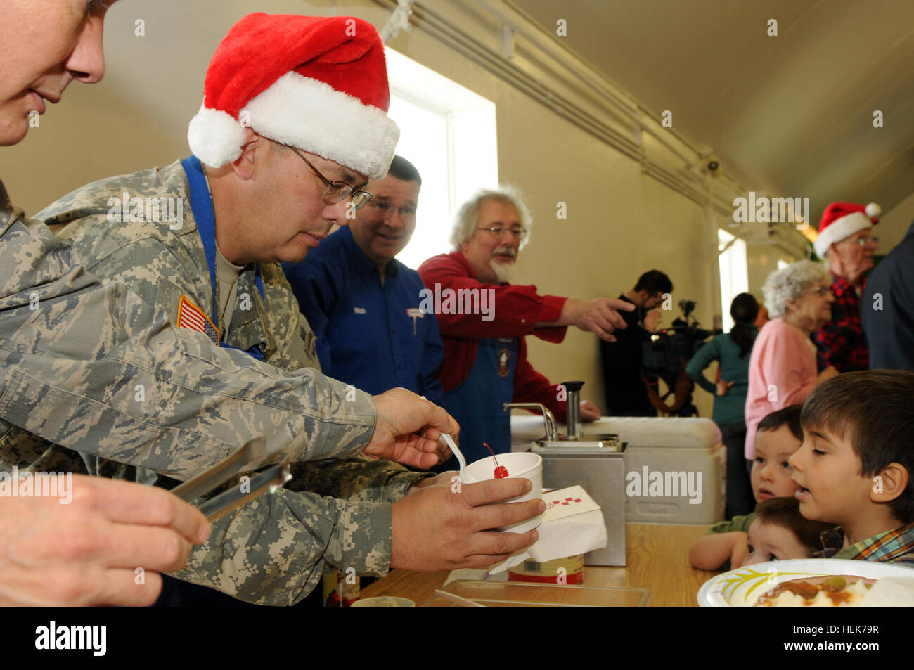 Children are served sundaes at City Hall on St. Paul Island, Alaska ...