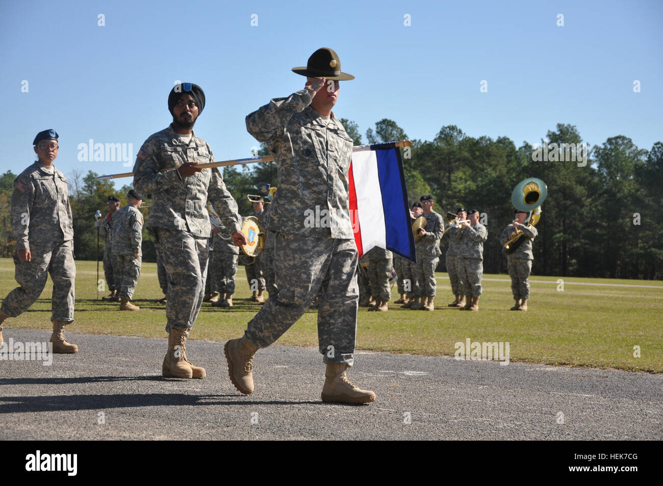 Simranpreet Lamba carries the guidon for his platoon in Company A, 3rd ...