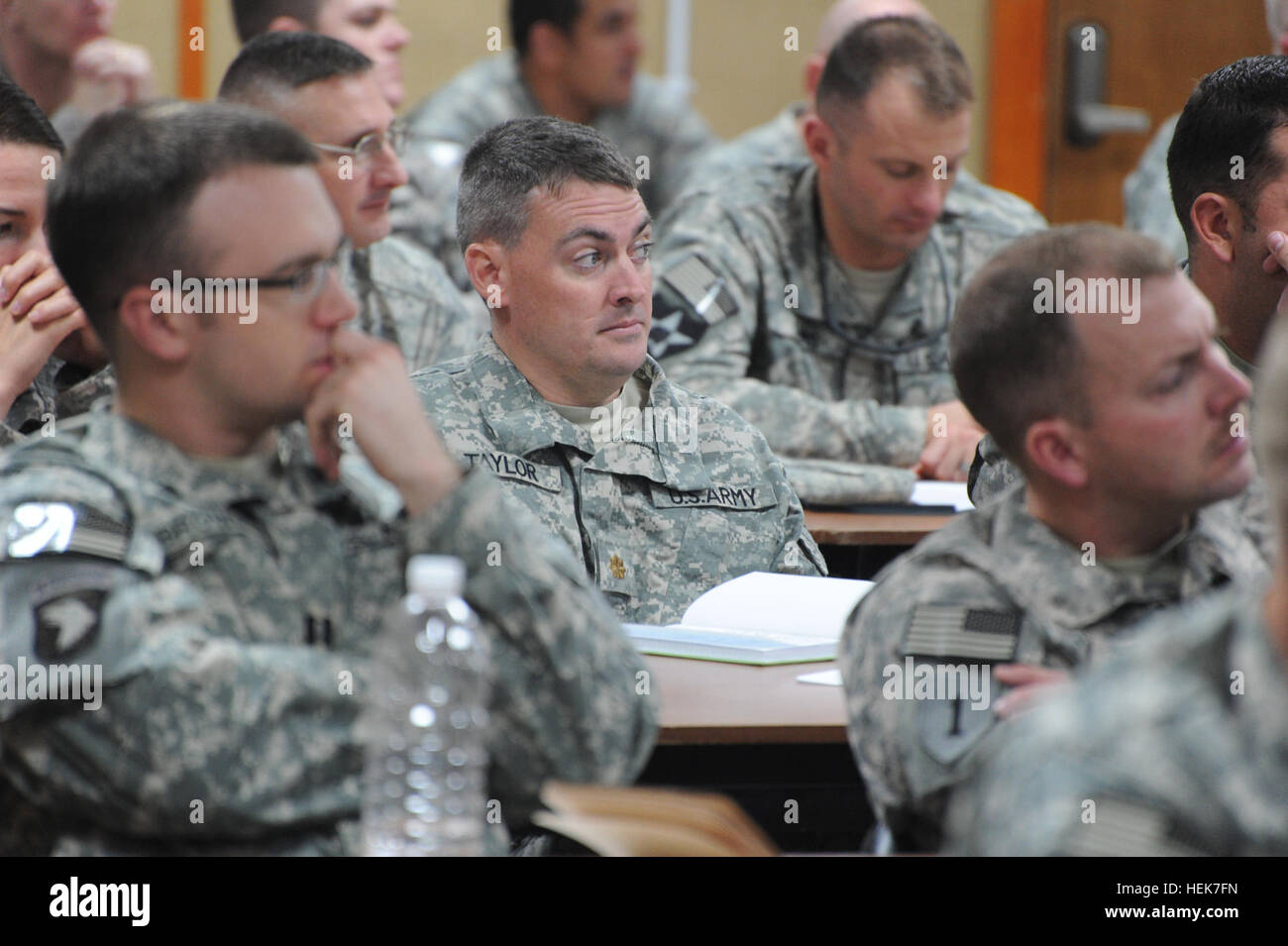 U.S. Army soldiers listen to U.S. Army Gen. Lloyd Austin III, commander ...