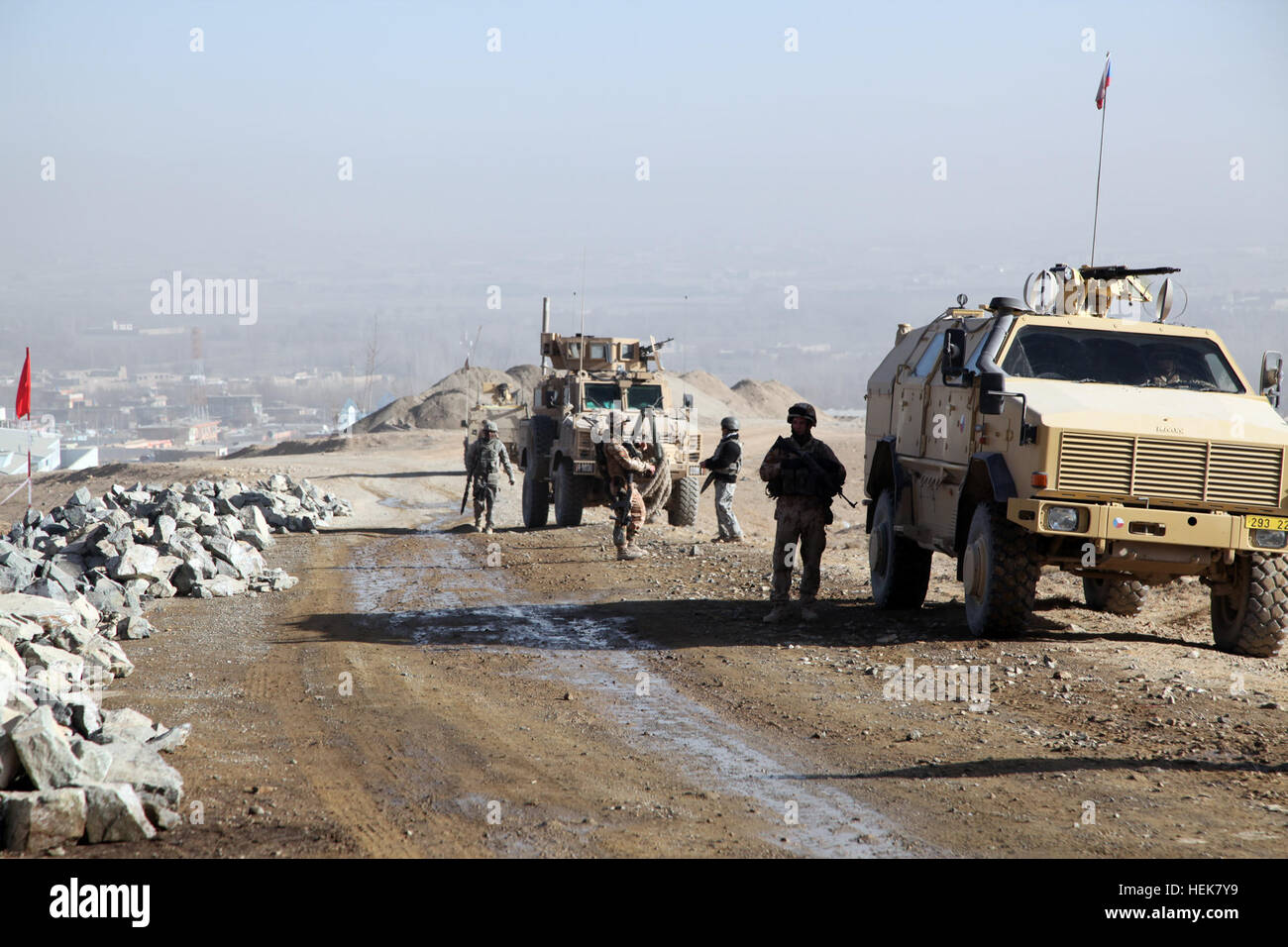 U.S. and Czech soldiers provide security in Pul-e Alam, Logar province ...